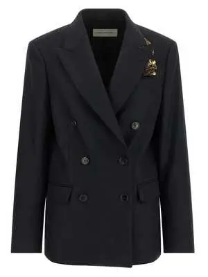 Dries Van Noten Embroidered Double-breasted Blazer - Blue