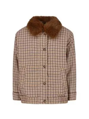 LEVI'S STRAUSS Plaid Wool-blend Jacket - Brown