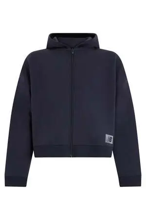 NEW BALANCE Hooded Zip-up Sweatshirt With High Collar - Blue