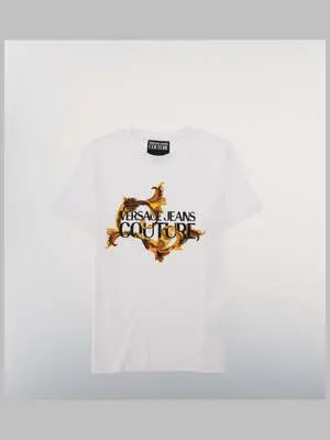 Versace Graphic Print Cotton T-shirt - White