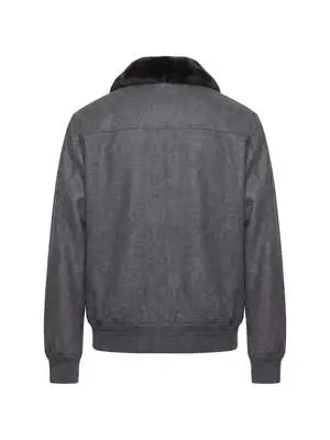 MONTECORE Faux-fur Collar Bomber Jacket - Gray