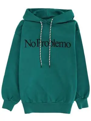 NO PROBLEMO Graphic Oversized Hoodie - Green