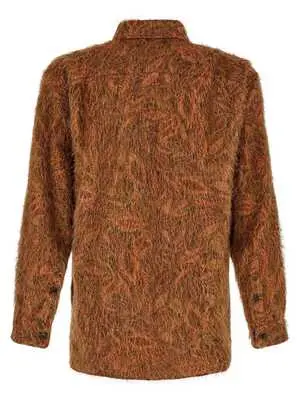 Dries Van Noten Shaggy Jacquard Shirt With Fringe