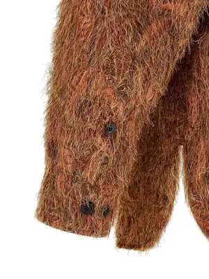 Dries Van Noten Shaggy Jacquard Shirt With Fringe