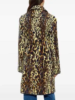 Marni Yellow Animal-print Wool Chenille Coat