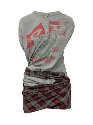 DIESEL® Check Print Mini Dress