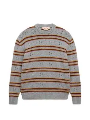 Marni Grey Cashmere Open-knit Sweater - Gray