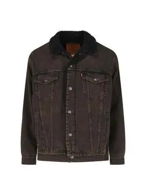 LEVI'S STRAUSS Sherpa-trim Denim Jacket In 100% Cotton