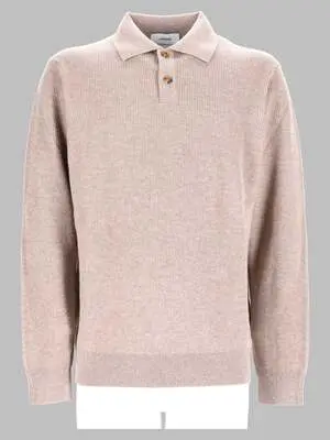 LARDINI Knit Polo Shirt - Beige