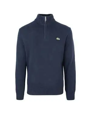 Lacoste Wool Quarter-zip Sweater - Navy Blue