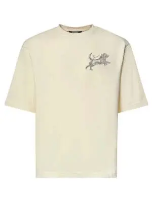 Jacquemus Blue Cotton Logo T-shirt, Regular Fit Crew Neck Short Sleeve - Beige