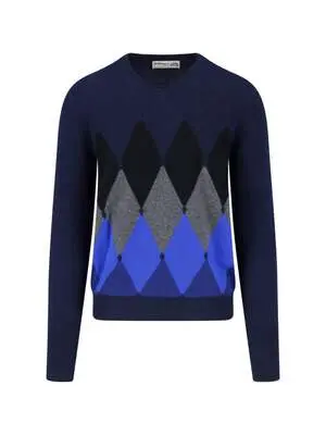 BALLANTYNE 100% Cashmere Crewneck Sweater - Blue