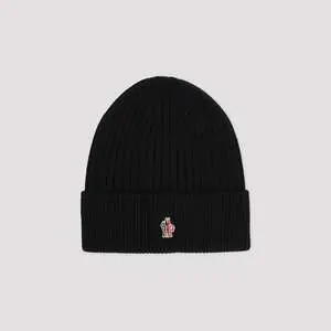 Moncler Wool Beanie Hat - Black
