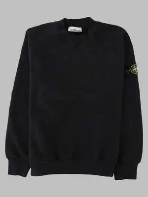 Stone Island Cotton Sweatshirt Made In Romania - Black