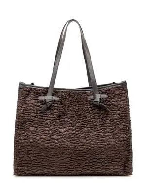 GIANNI CHIARINI Marcella Leather Mini Handbag - Testa Di Moro