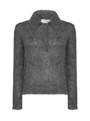 Chloé Alpaca-blend Brushed Polo Shirt For