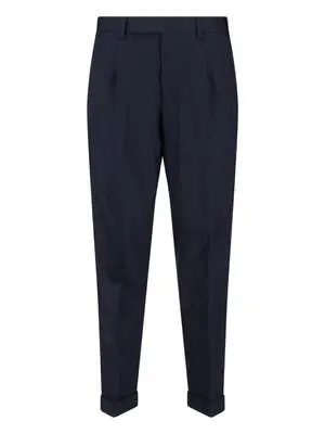 PT TORINO Italian Wool-cashmere Stretch Trousers For - Blue