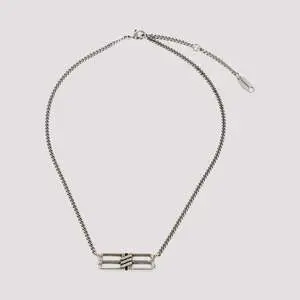 Balenciaga Bb Icon Mini Necklace In Brass - Metallic