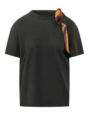 Emilio Pucci Foulard-style Silk Detail T-shirt - Nero