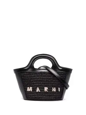 Marni Tropicalia Tote Bag With Logo - Black