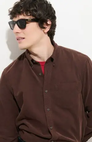 ALEX MILL Mill Fine Wale Corduroy Shirt - Chicory Coffee