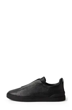 Zegna Triple Stitch™ Leather Slip-on Sneaker
