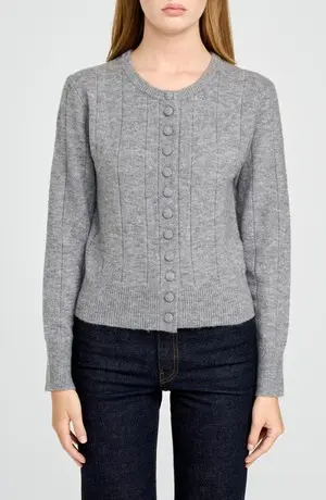 WAYF Cassie Cardigan Heather Grey