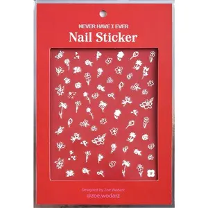 NEVER HAVE I EVER SHOP Nail Sticker Zoe Wodarzflower White - Red