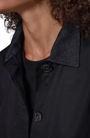 Donna Karan New York Twill Bell Sleeve Trapeze Shirtjacket - Black