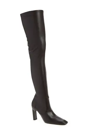 TOTEME Leather Over The Knee Boot - Bark