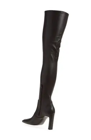 TOTEME Leather Over The Knee Boot - Bark