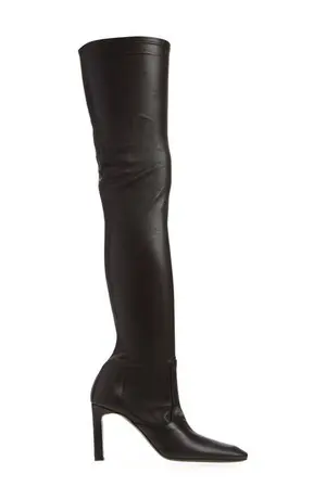 TOTEME Leather Over The Knee Boot - Bark