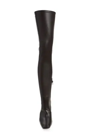 TOTEME Leather Over The Knee Boot - Bark