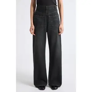 MAISON MARGIELA Wide Leg High Waist Jeans - Dark Blue