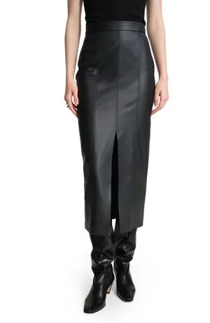 MARCELLA Nerida Faux Leather Maxi Skirt - Black