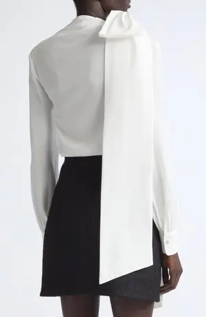 Alexander McQueen Silk Top With Shoulder Sash