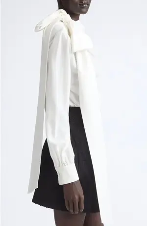 Alexander McQueen Silk Top With Shoulder Sash