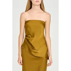 WAYF Vienna Strapless Top - Gold
