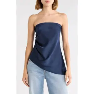 WAYF Vienna Strapless Top - Navy