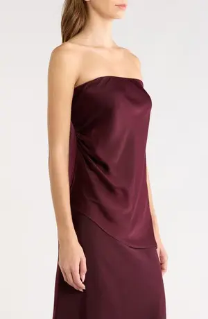 WAYF Vienna Strapless Top - Raisin