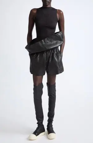 Rick Owens Crater Leather Shorts