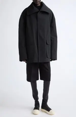Rick Owens Oversize Dracucollar Coat - Black