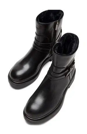 La Canadienne Macrock Leather Genuine Shearling Boot