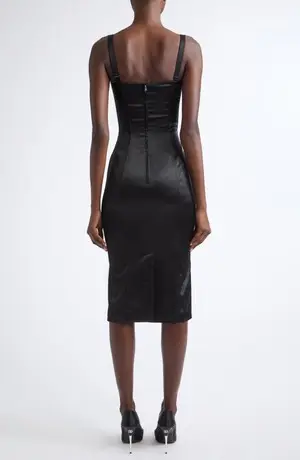 Dolce & Gabbana Satin Bustier Midi Dress