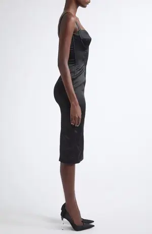 Dolce & Gabbana Satin Bustier Midi Dress