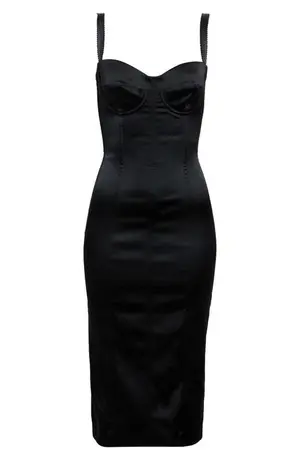 Dolce & Gabbana Satin Bustier Midi Dress