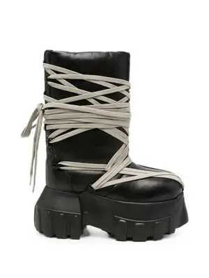 Rick Owens Megalace Lunar Mega Tractor Lace-up Boots - Black