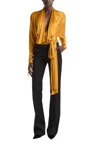Balmain Low-waisted Wool Satin Trousers - Black