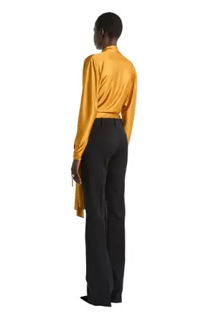Balmain Low-waisted Wool Satin Trousers