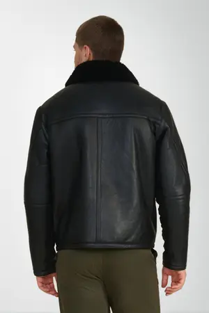 FURNIQ UK Landon Leather Shearling Jacket